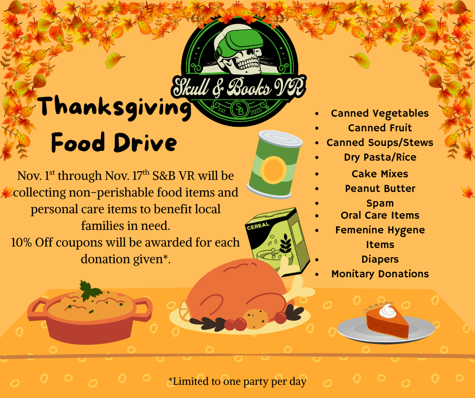 Giving Back in Cocoa Beach: Join Skull & Books VR’s Food Drive for The